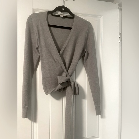 Diane Von Furstenberg | Tops | Diane Von Furstenberg Gray Wrap Top ...